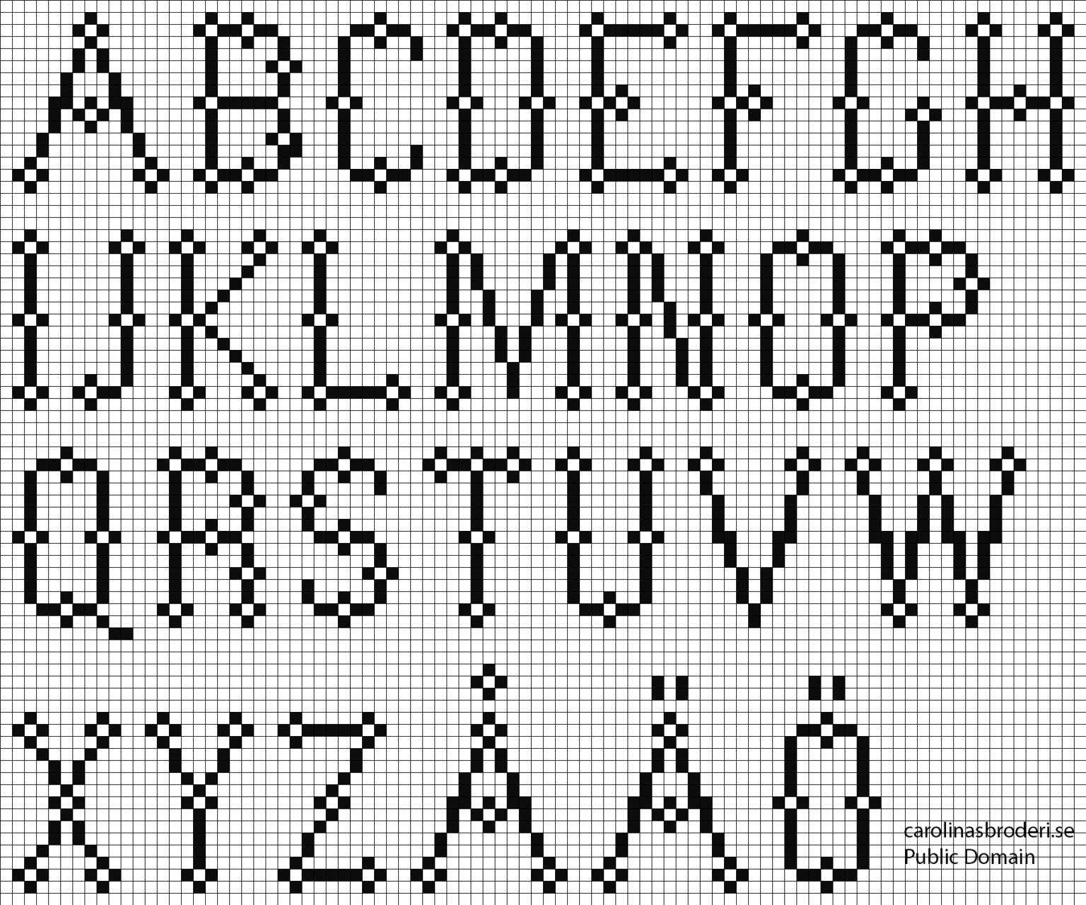 Brodera bokstäver och alfabet - Carolinas Broderi