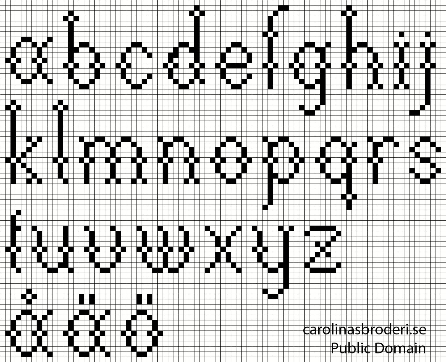 Brodera bokstäver och alfabet - Carolinas Broderi